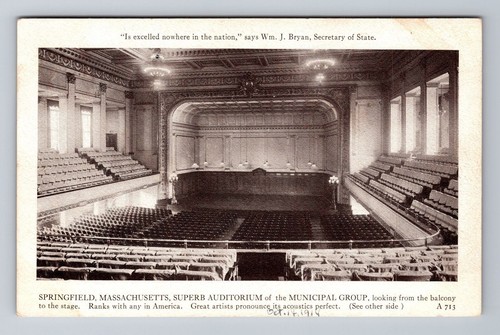 Springfield MA-Massachusetts, Superb Auditorium Municipal Group Vintage ...