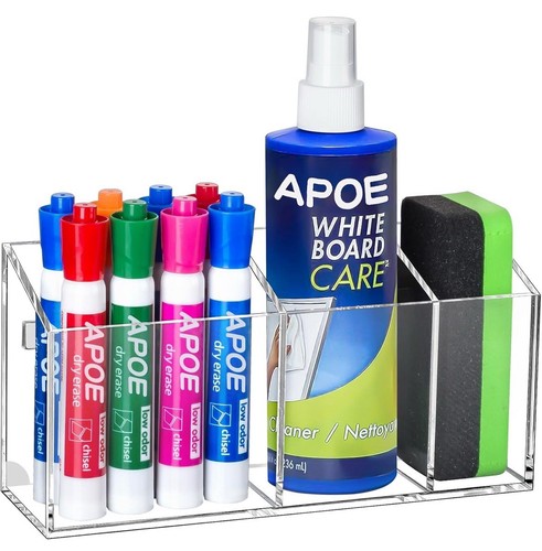 Magnetic Dry Erase Marker Holder, Acrylic Magnet Pen Holder for ...