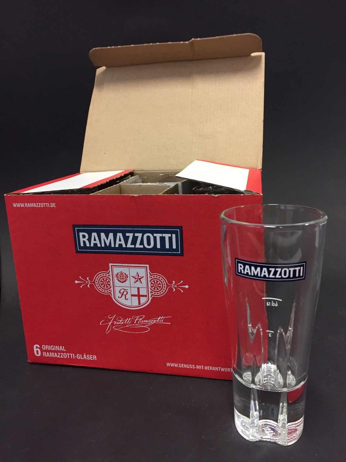 6x RAMAZZOTTI Glas Cocktail Gläser 2/4cl Blaue Schrift NEU OVP | eBay