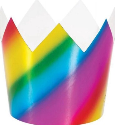 Rainbow Foil Crowns, 8 Count | eBay