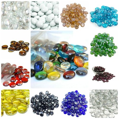 200 Decorative Round GLASS PEBBLES Stones Nuggets BEADS *Lots of ...