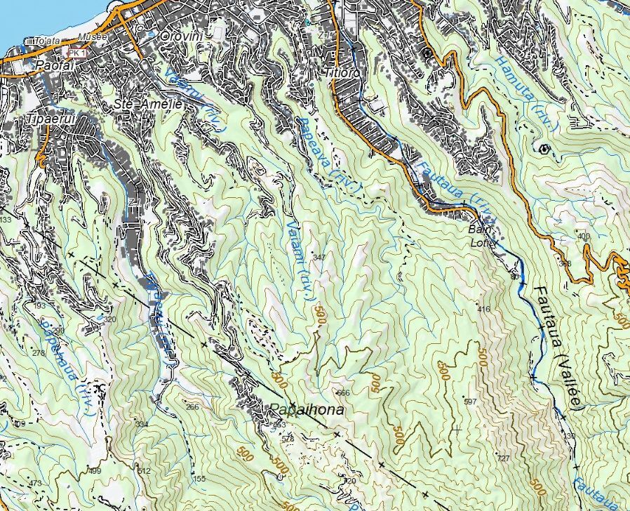 Tahiti Official Topographic Map - French Polynesia - Polynesie 1:50,000 ...