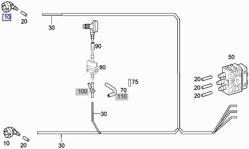 Mercedes Vacuum Hose Pipe Line Barb Connector Joint A2028000453 ...