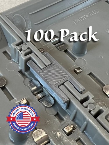 LIONEL O GAUGE FASTRACK (100) CLIPS GREY CLOSE COLOR MATCH CONNECTOR ...