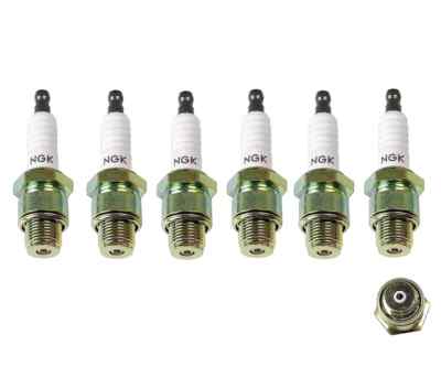 (6x) NGK BU8H (6431) Non-Resistor Spark Plug Pre-Gapped fits Mercury ...
