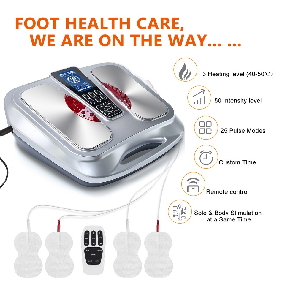 Heated EMS Circulation Electric Foot Massager Booster Machine Blood Leg ...