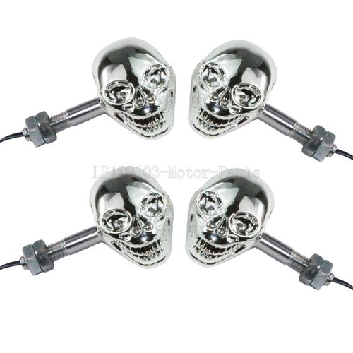 3.6" Aluminum LED Skull Turn Signals for Harley Davidson Street Glide ...