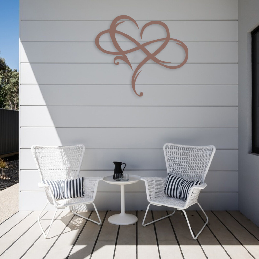 Metal Infinity Heart Art Love Wall Sign Decor for Living Room ...