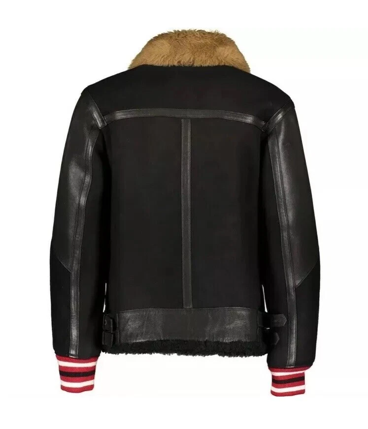 Tommy Hilfiger Men's Faux Shearling Aviator Jacket, Black, Small 並行輸入品 ...