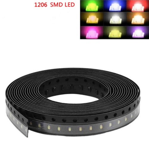 1206 SMD/SMT LEDs Surface Mount High Luminous White Red Yellow Blue ...