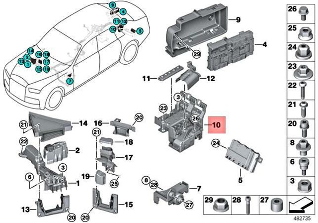 Genuine BMW B Junction Point Rear 619999ls 61146802944 for sale online ...