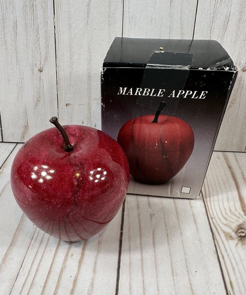 Carved Marble Stone Realistic Fruit Red Apple | eBay