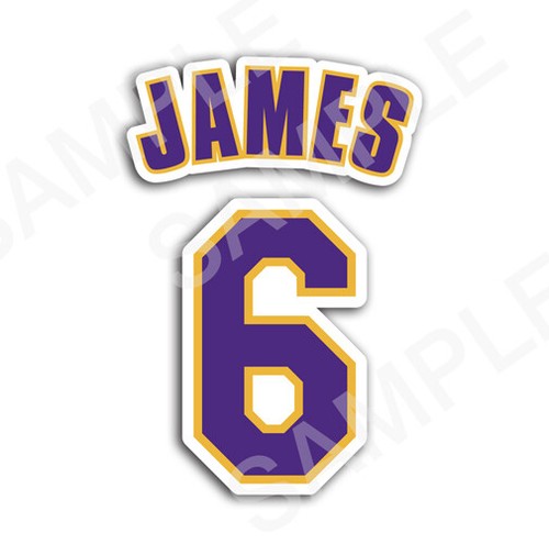 Lakers Lebron James 6 Sticker Basketball Decals NBA Jersey Truck Laptop ...