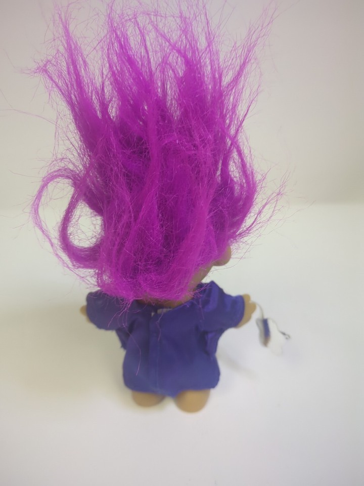 Vintage 1980s RUSS Troll Doll Figurine 5" Wizard Pink Hair Star Wand | eBay