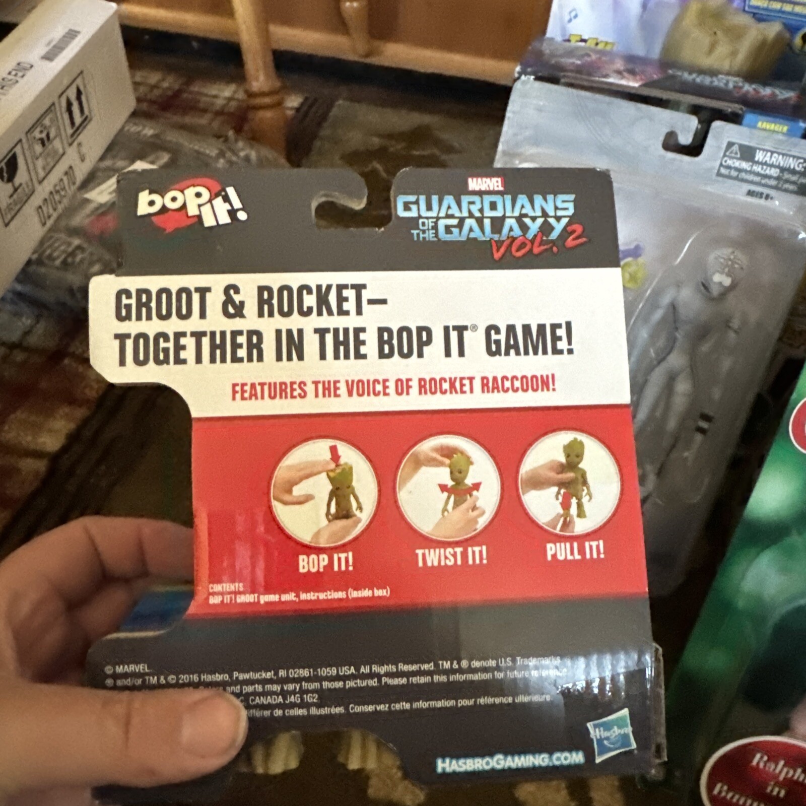 Bop It! Groot Marvel Guardians of the Galaxy Vol. 2 Hasbro Game 6.5" | eBay