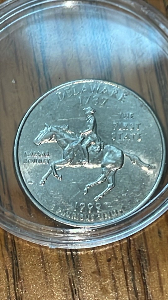 1787 1999 “D” Delaware *FIRST STATE QUARTER DOLLAR* Coin W/ Caesar ...