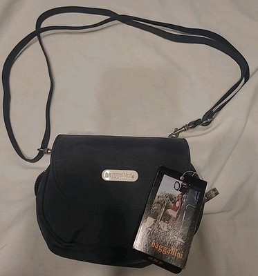 Baggallini Small Gray Crossbody Travel Organizer Double Zip Belt Loop ...