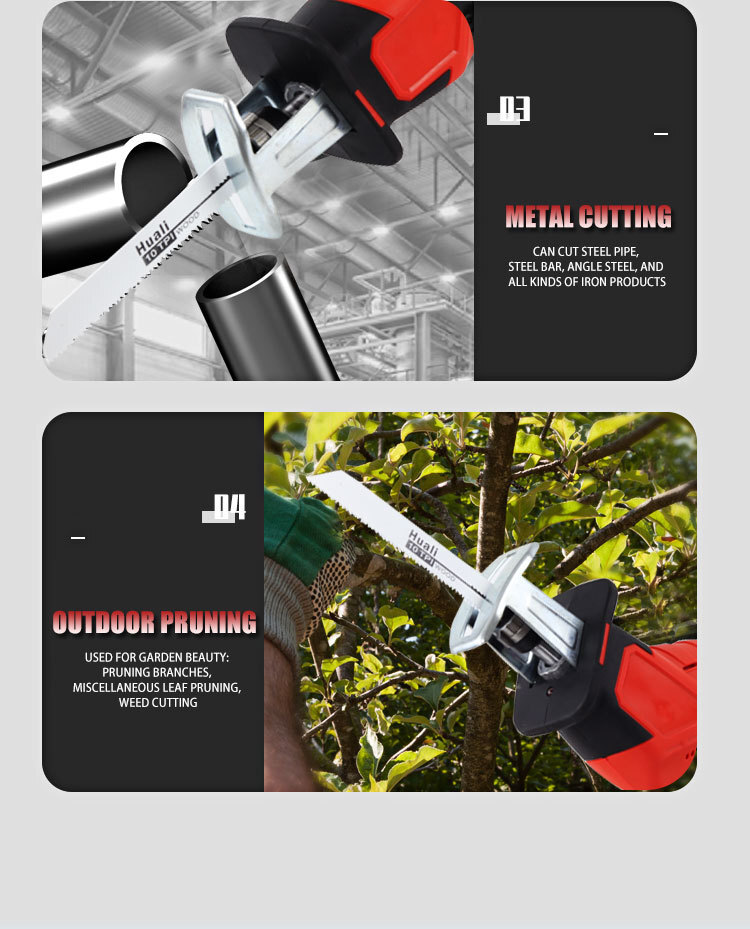 Cordless Reciprocating Saw, Outdoor Portable Small Electric Wood ...