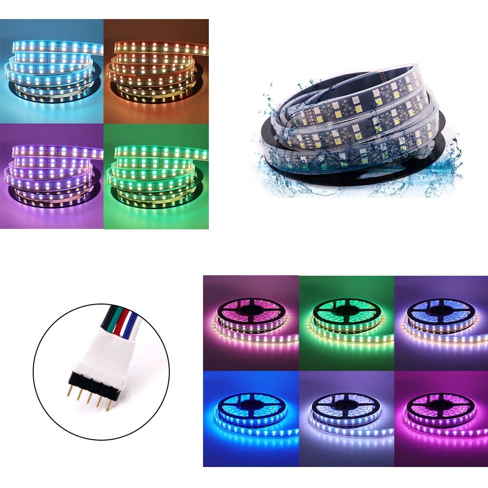 Double Row 5050 LED Strip RGB RGBW RGBWW White 5m 600leds Rope Lights ...