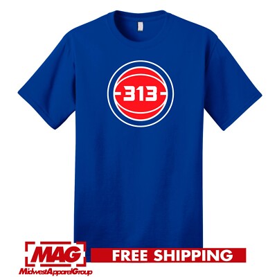 DETROIT 313 BASKETBALL T-SHIRT NBA Pistons Parody Tshirt Tee Shirt B ...