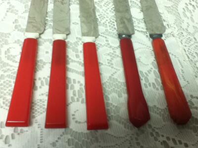 Vintage, 5-pc Lot, Red Bakelite Knives | eBay