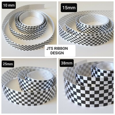 Racing Ribbon/Chequered Flag Ribbon Various Widths & Lengths available ...