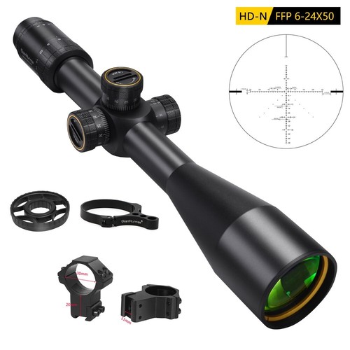 WestHunter HD-N 6-24x50 FFP Rifle Scopes 1/8MOA 30mm Tube Glass Etched ...