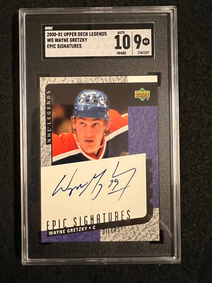 2000-01 U.D. Hockey Legends #WG Epic Signatures Wayne Gretzky SGC 10/9 ...