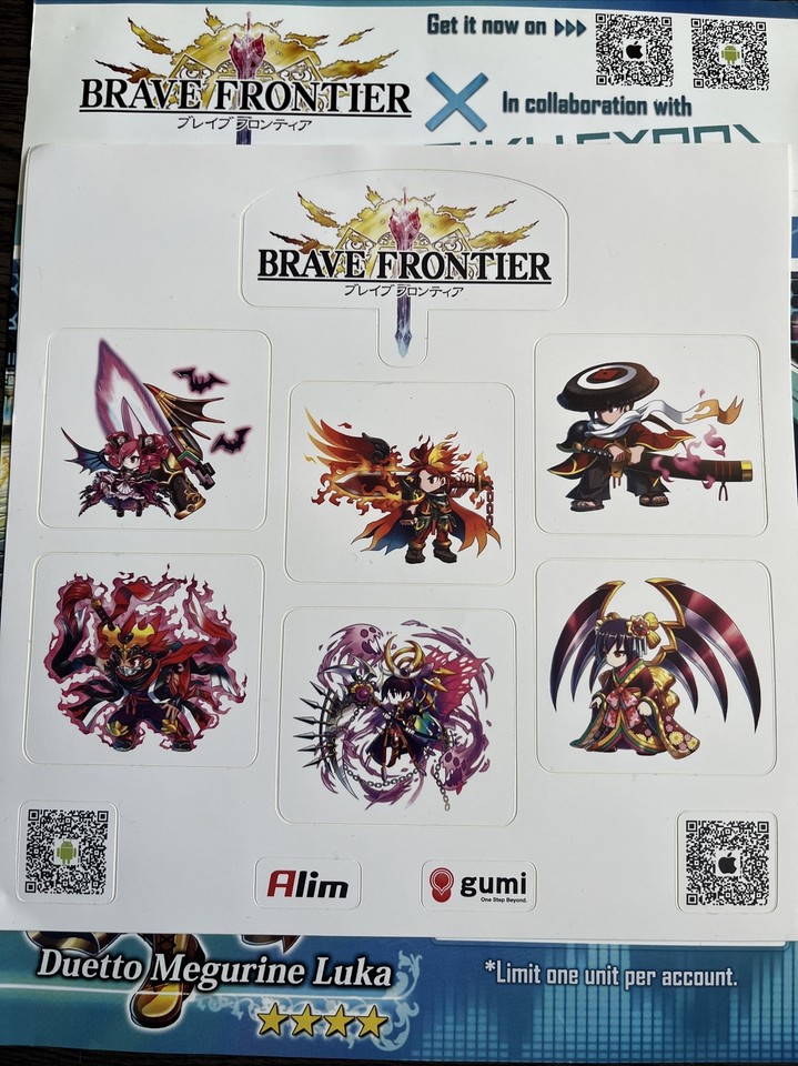 Brave Frontier Miku Expo Collab Flyer And Sticker Set | eBay