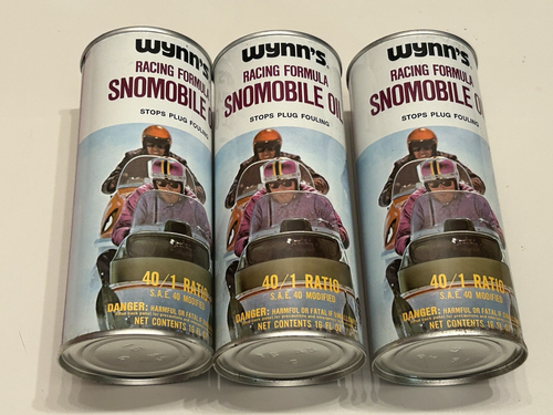 QTY 3 - Vintage 1970's Wynn’s 1 Pint 16 Oz Snowmobile Oil Can FULL ...