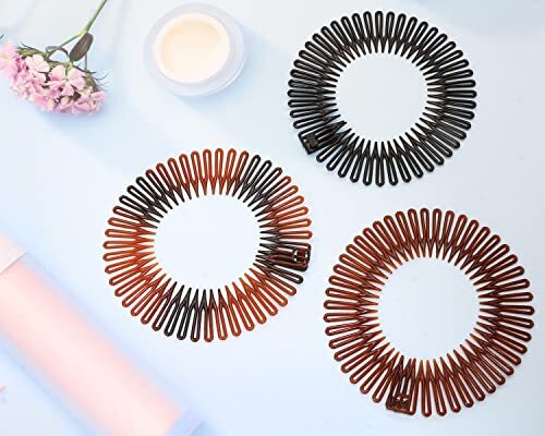 Stretch Hair Combs 6Pcs Flexible Plastic Full Circular Circle Classic ...