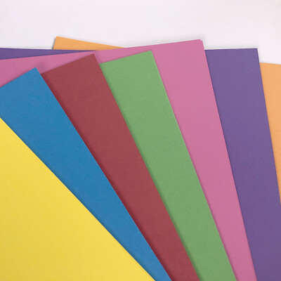 A4 Bright Card 70 Sheets Mixed Bright Coloured Card 160gsm 7 Colours ...