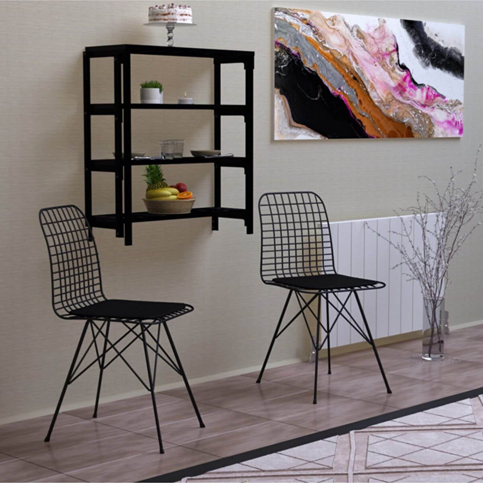 Murphy Folding Table Wall Mounted Dining Table Converts to 4-Tier Wall ...