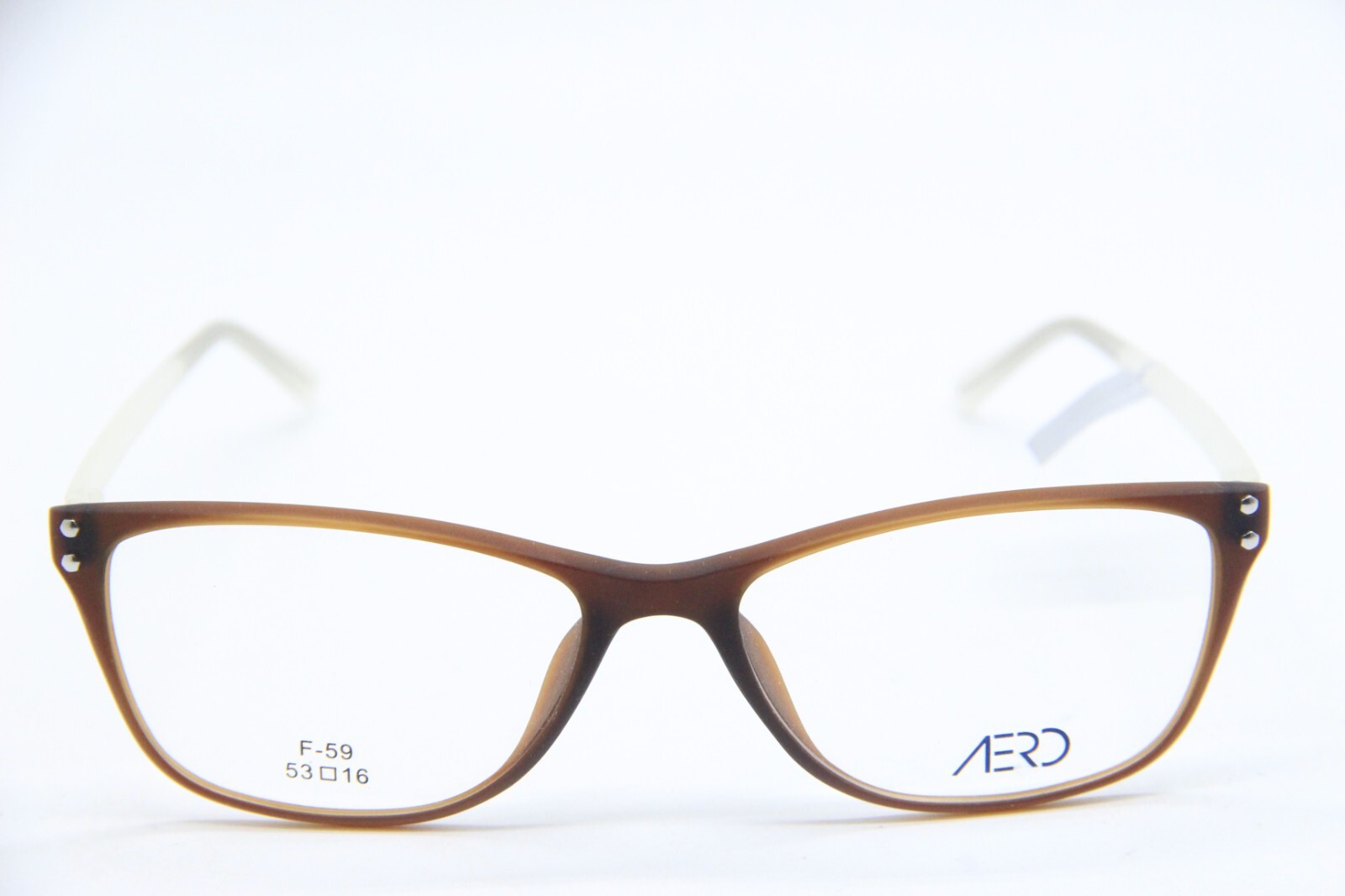 NEW AERO BY FLOAT MILAN F-59 BROWN CLEAR AUTHENTIC EYEGLASSES 53-16 | eBay