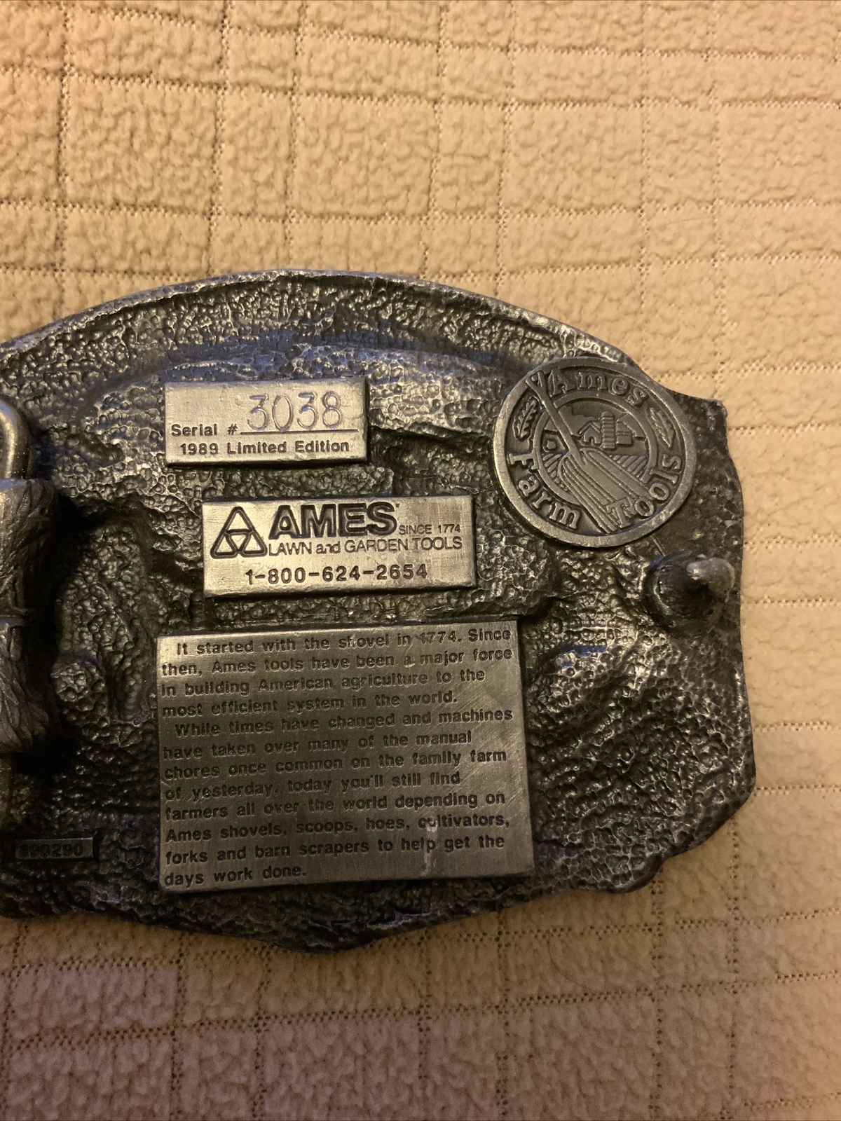 1989 AMES TOOLS Helping America Grow Pewter Belt Buckle | eBay