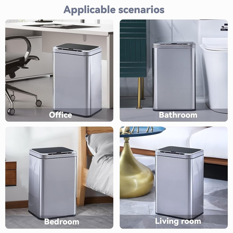 6.6 Gallon Motion Sensor Garbage Bin Trash Can for Living room, Office ...
