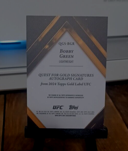 2024 Topps Gold Label UFC Bobby Green Quest For Gold Auto Blue 35/99 | eBay