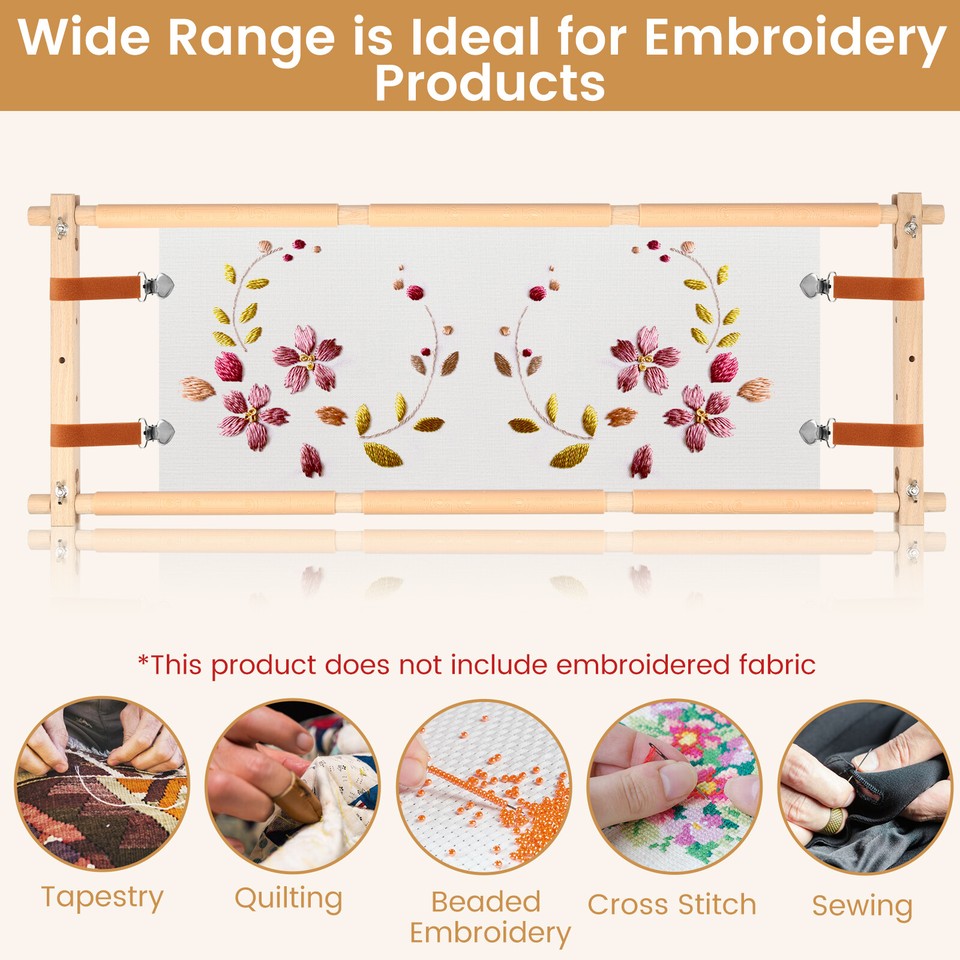 Embroidery Scroll Frame Wooden Cross Stitch Scroll Frame Rotated ☝ ...