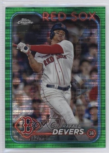 2024 Topps Chrome Green Sonar Refractor /99 Rafael Devers #93 | eBay