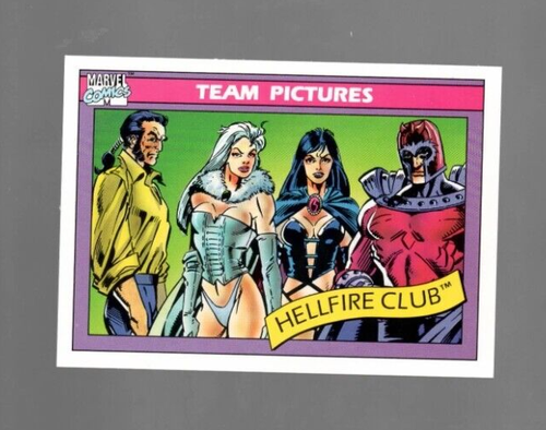 1990 Impel Marvel Universe #147 TEAM PICTURES HELLFIRE CLUB Pack Fresh! Mint | eBay