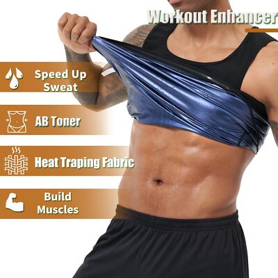Sauna Sweat Vest Workout Tank Top Waist Trainer for Men Compression ...