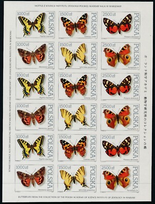 POLAND (1991) "BUTTERFLIES" #3050-55 IMPERF ERROR SHEET MNH *SCARCE* | eBay