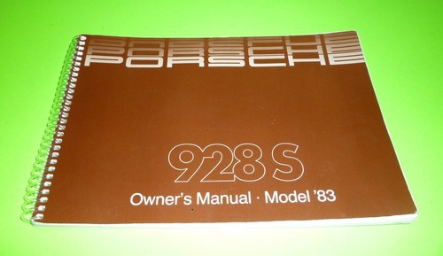 1983 PORSCHE 928 S OWNERS MANUAL 83 928S GUIDE RARE oem original | eBay