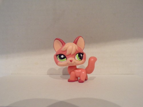 Littlest Pet Shop~#2114~Fox~Pink Peach Red~Green Dot Eyes | eBay