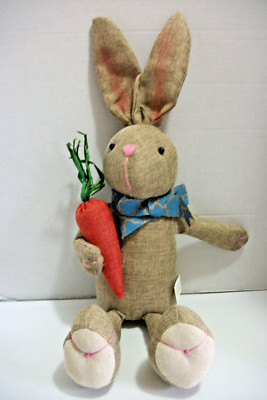 HOBBY LOBBY Easter Bunny Decoration Doll with Carrot Rustic Country ...