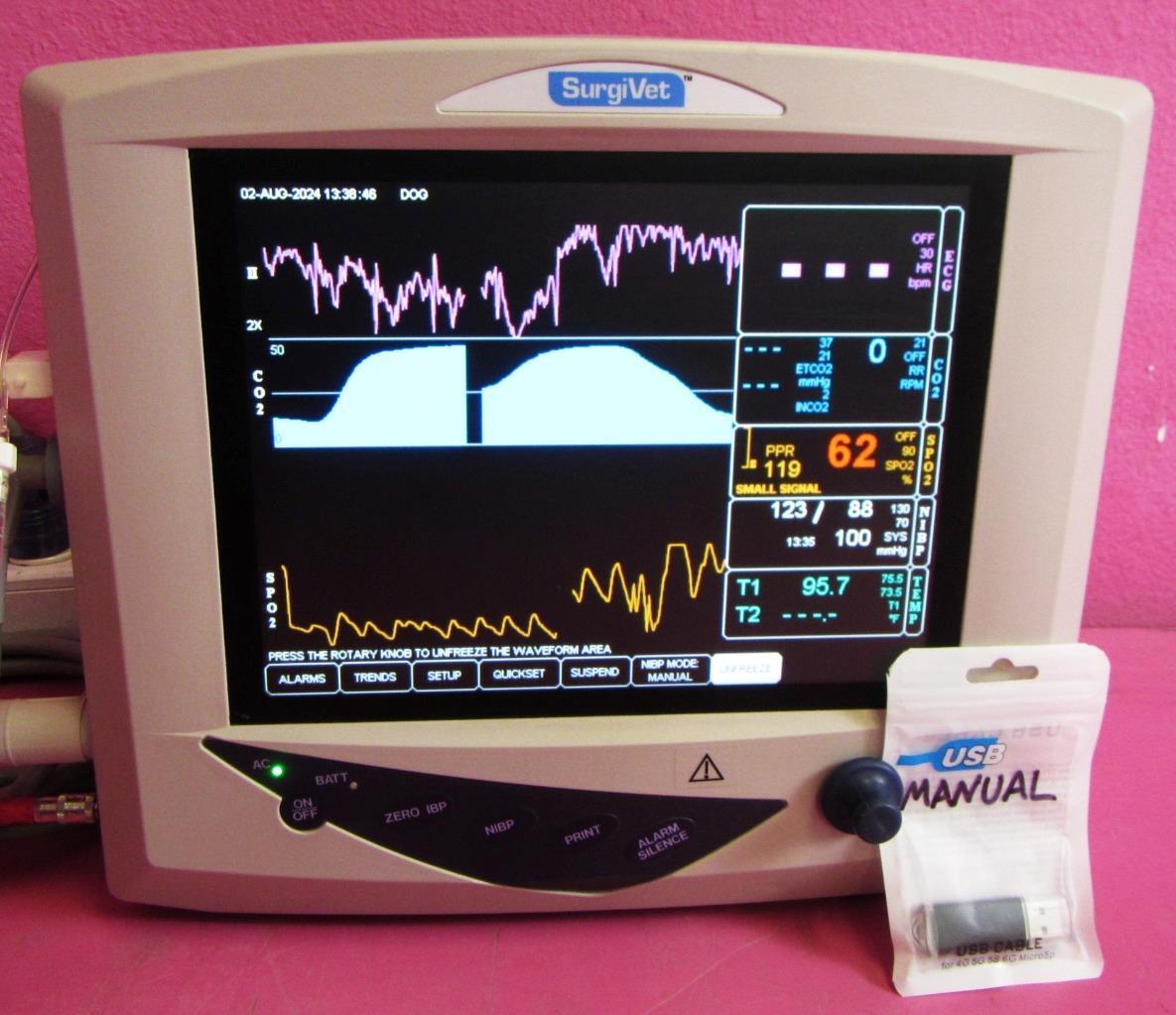 Surgivet Advisor V9203 Veterinary Vital Signs Monitor CO2-ECG-IBP-NIBP ...