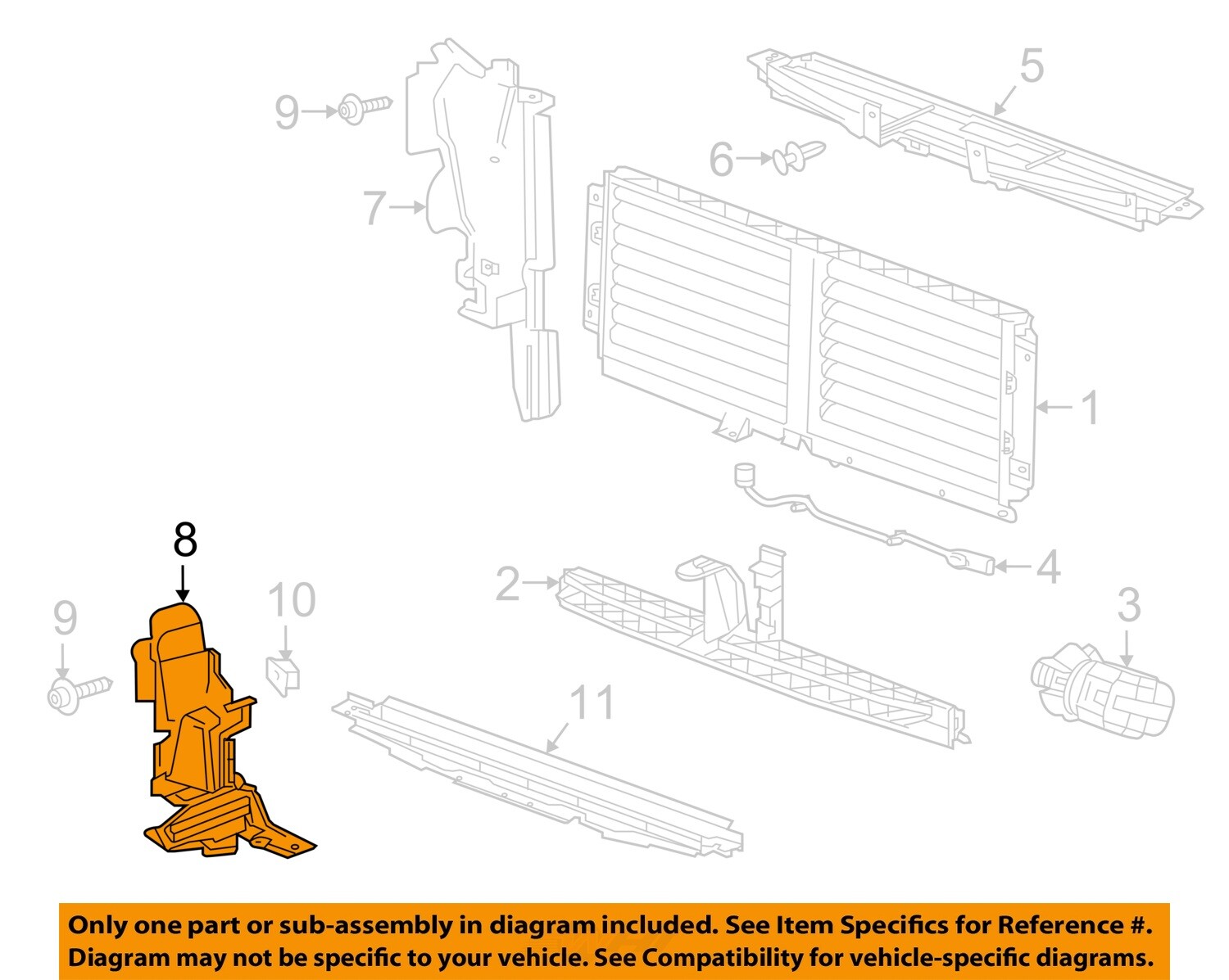 GM OEM 19-23 XT4 Cooling Radiator Components-Side Baffle 84588218 | eBay