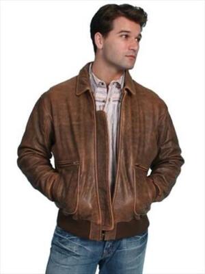 Scully Mens Leather Wear Lambskin Bomber Jacket, Brown Antique Lamb ...