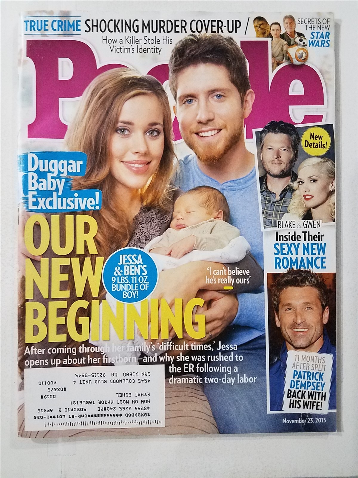People Magazine November 23, 2015 - Duggar Baby - Patrick Dempsey ...