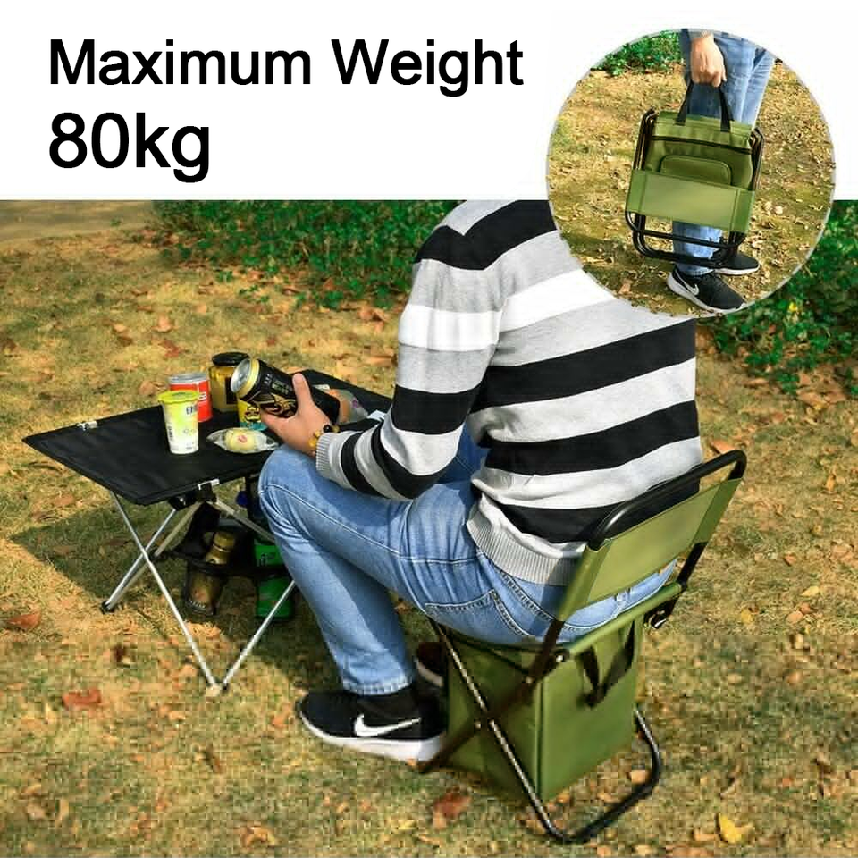 Folding Camping Chair With Rucksack Bag Outdoor Hiking Fishing Seat ...